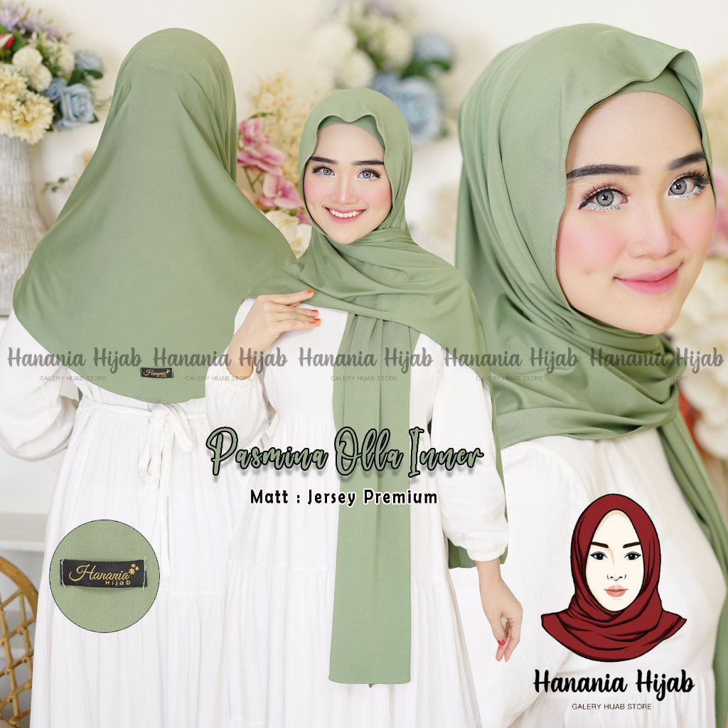 Jual Hanania Hijab - Olla Pashmina Inner Meleyot 2in1 Oval Jersey ...