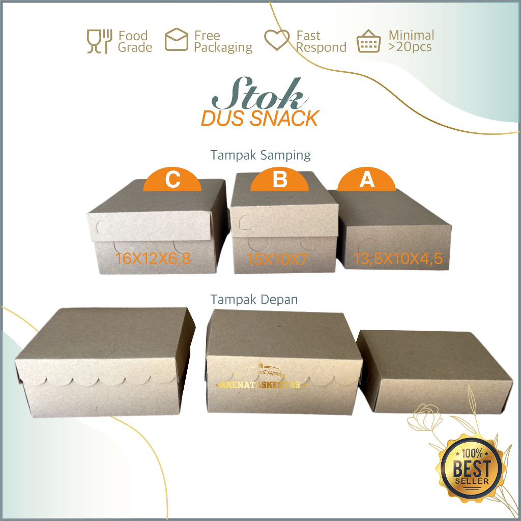 Jual Dus Snack Hajatan Kraft Coklat Cukup Aqua, Kotak Snack Murah ...