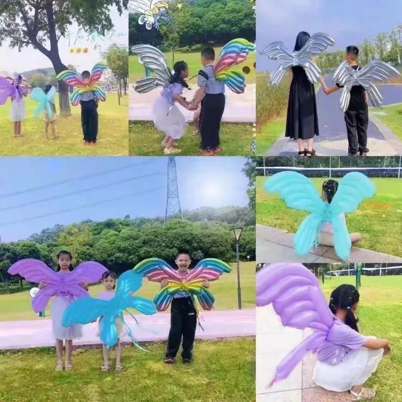 Jual hokkiterus21 BALON SAYAP malaikat balon aluminium kupu kupu mainan ...