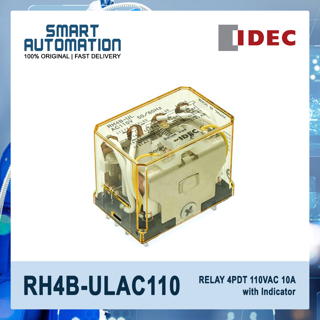 Jual IDEC RH4B-ULAC110 Relay 4PDT 110VAC 10A with Indicator | Shopee ...