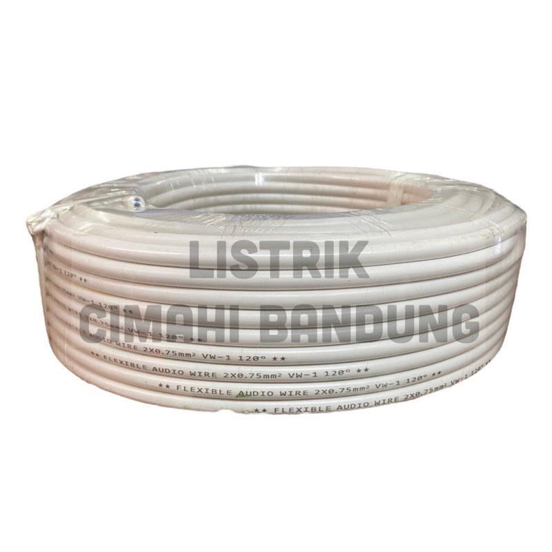 Jual kabel listrik serabut 2x0.75 nym hy per meter (putih / hitam) | Shopee Indonesia