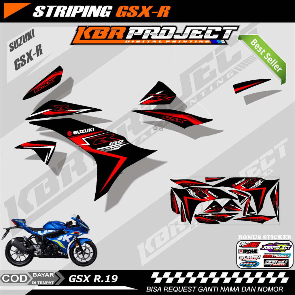 Jual GSX-R STIKER STRIPING PREMIUM MOTOR KEREN LIS VARIASI STIKER MOTOR ...