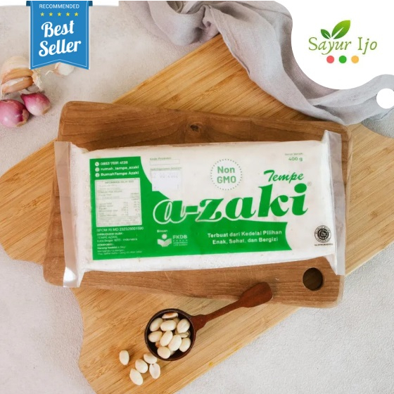 Jual Tempe Non GMO Azaki 400 Gram / PER Papan Fresh Kacang Kedelai ...