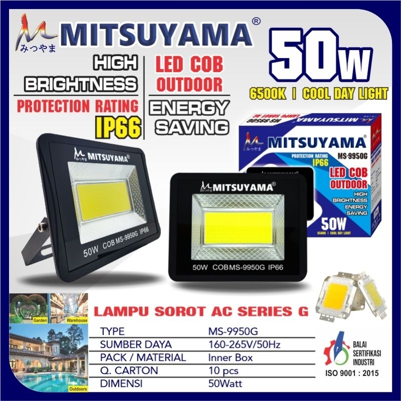 Jual Lampu sorot LED COB 50 watt mitsuyama MS-9950G IP66 | Shopee Indonesia
