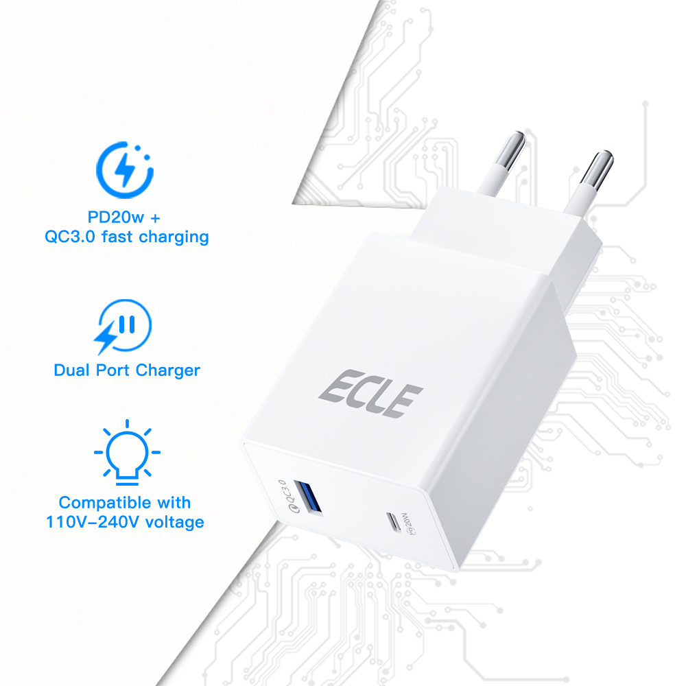 Jual Original Adaptor Dual Ports Charger Type C + USB Kepala Charger ...