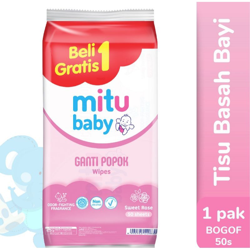 Jual Tisu Basah Mitu Beli 1 Gratis 1 50 lembar | Shopee Indonesia