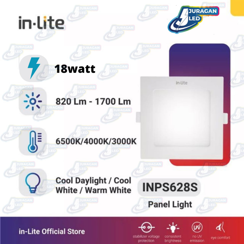 Jual in-Lite LED Lampu Plafon Downlight Panel Inbow INPS628S 18W ...