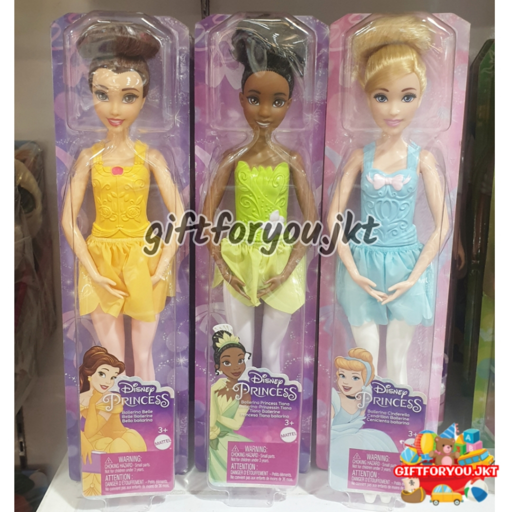Jual Boneka Disney Princess Ballerina Doll Belle Tiana Cinderella ...