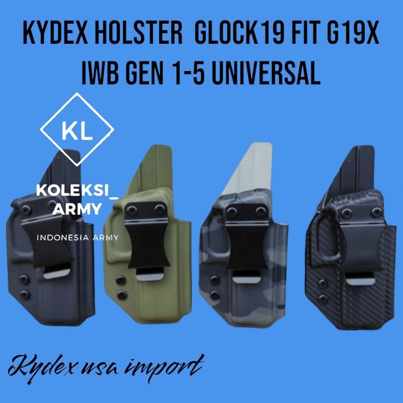 Jual Kydex Holster Gl19 Universal Gen 1-5 Hoster G19X GL 19 IWB Selip | Shopee Indonesia