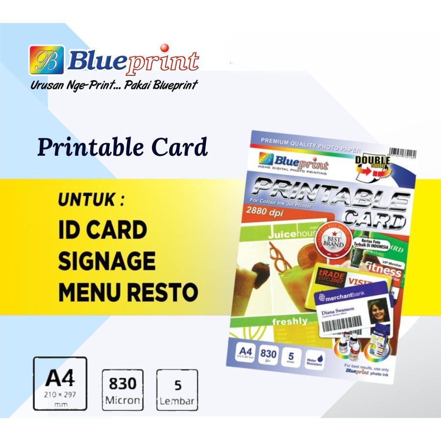 Jual PVC Blueprint ID CARD A4 Untuk Printer Inject - Tebal | Shopee ...