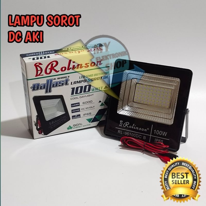 Jual Lampu Sorot LED DC 100 Watt Aki Lampu Sorot DC 100Watt Cahaya Putih Lampu Sorot ROLINSON ...