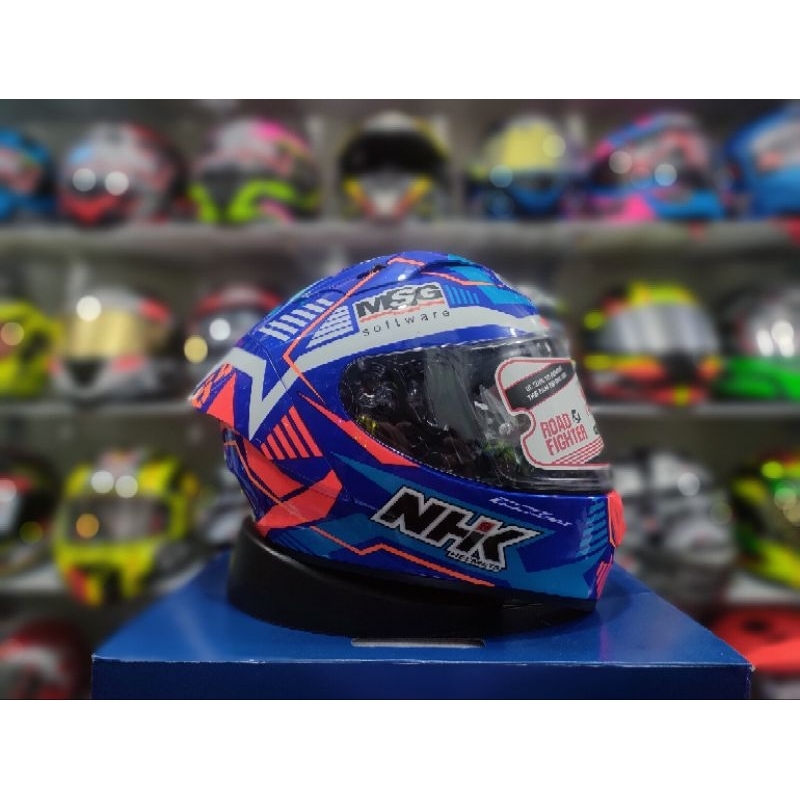 Jual NHK GPR-TECH STREET BO BEN #5 BLUE BOHELM FULL FACE | Shopee Indonesia
