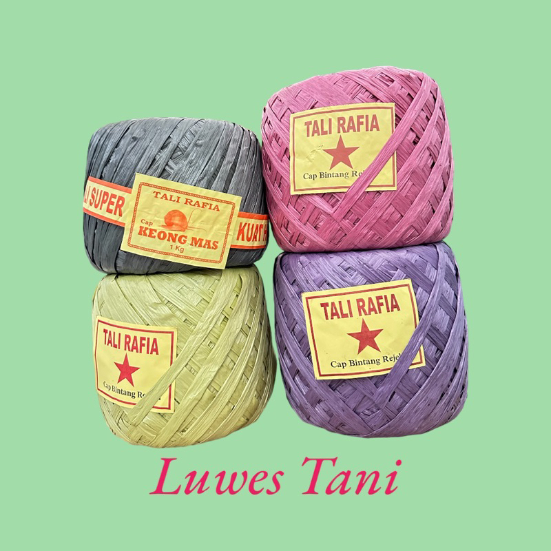 Jual Tali Rafia 1 Kg Warna Warni Merah Ungu Hitam Kuning | Shopee Indonesia