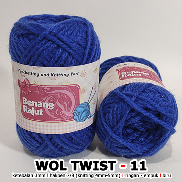 Jual BENANG RAJUT WOL TWIST 11 BIRU TUA | Shopee Indonesia