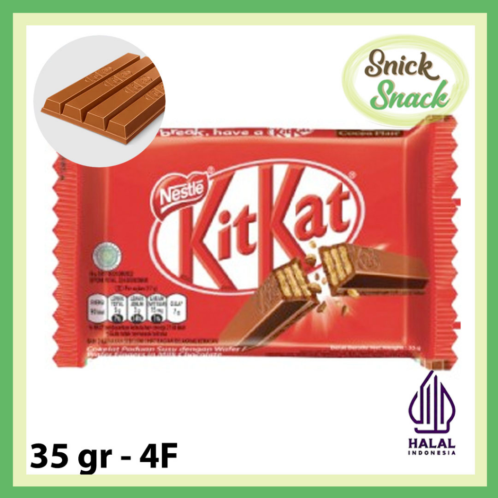 Jual Kit Kat 4F 35 gr Coklat Nestle Kitkat Chocolate Bar 4 Fingers ...