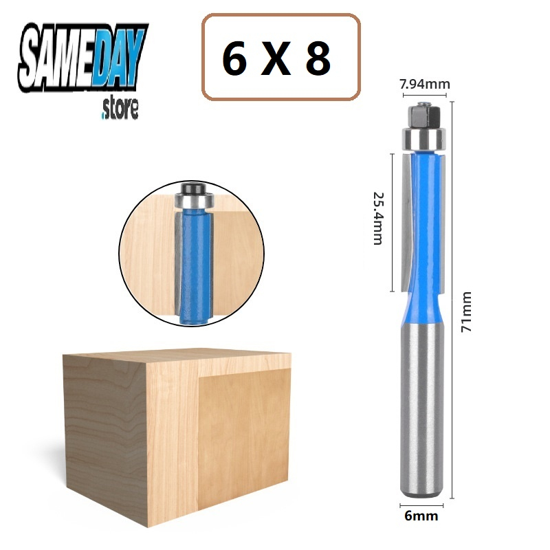 Jual Mata Profil Straight Flush Trimmer Router Bits Top Bearing Tusir ...