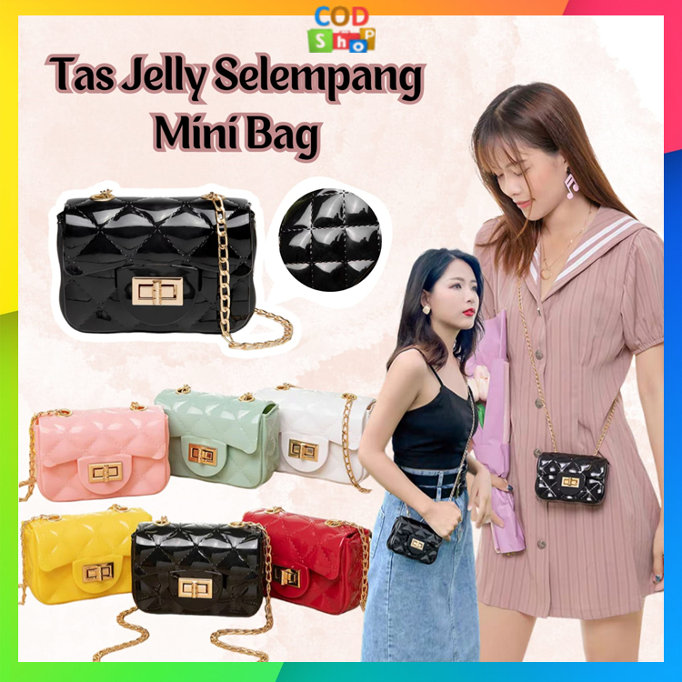Jual COD - T5888 Tas Jelly Selempang Mini / Tas Sling Bag Jelly Polos ...