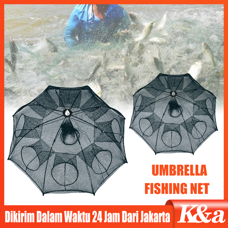 Jual Perangkap Bubu Payung tebal 8 Sisi Dan 8 Lubang Alat Jaring Pancing Fishing Net Fish Nets ...