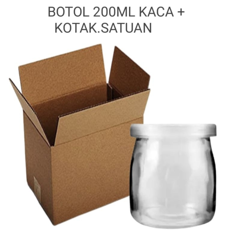 Jual /10 PCS 200ML BOTOL JAR PUDING 200ML baru + tutup plastik ...