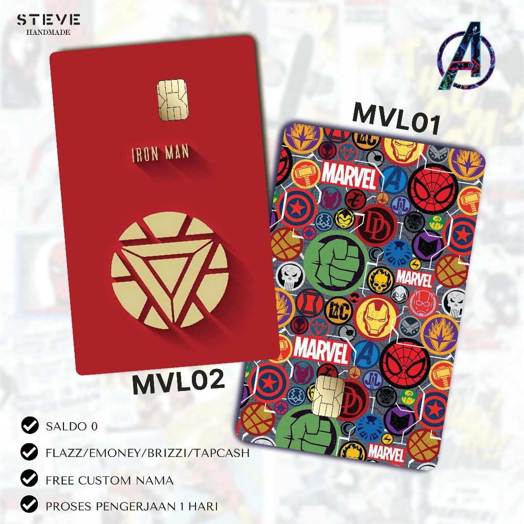 Jual Flazz Gen 2 Emoney Brizzi Tapcash Marvel Custom Nama UV Print | Shopee Indonesia