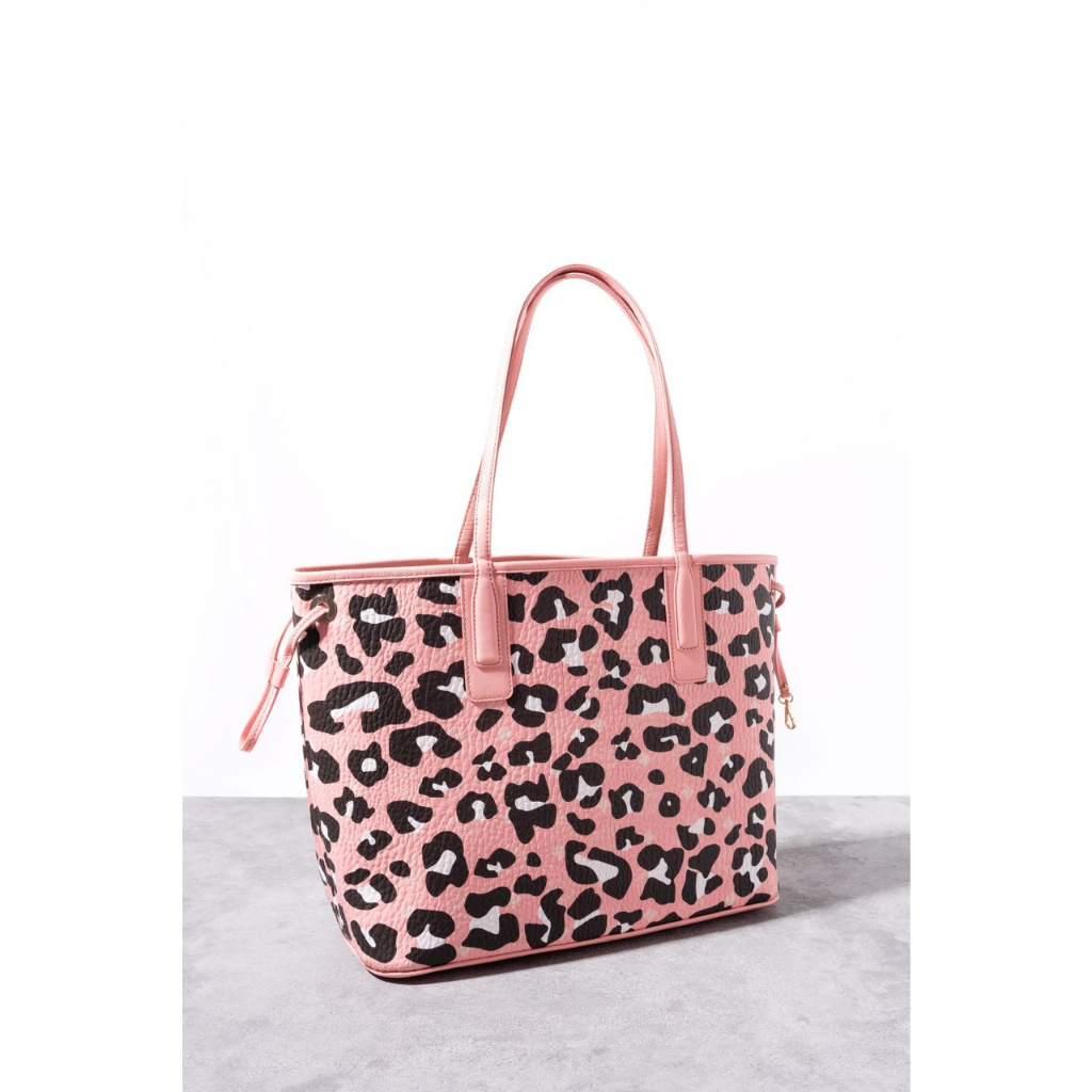 Jual MCM Reversible visetos shopper medium tote bag leopard jacquard ...