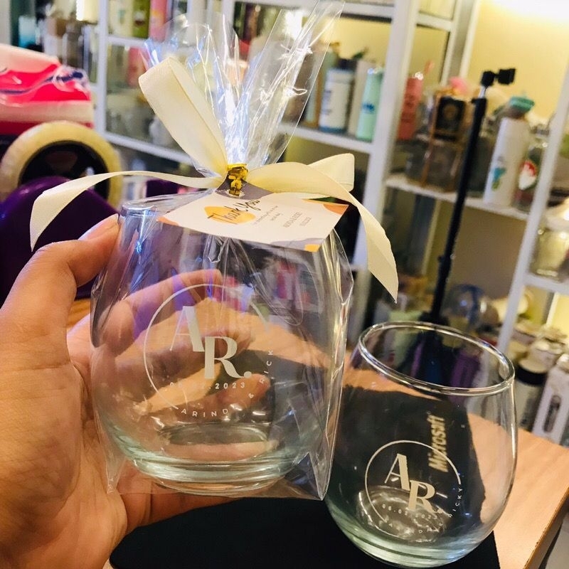 Jual souvenir pernikahan gelas kaca sablon murah gelas Tuscany atau ...