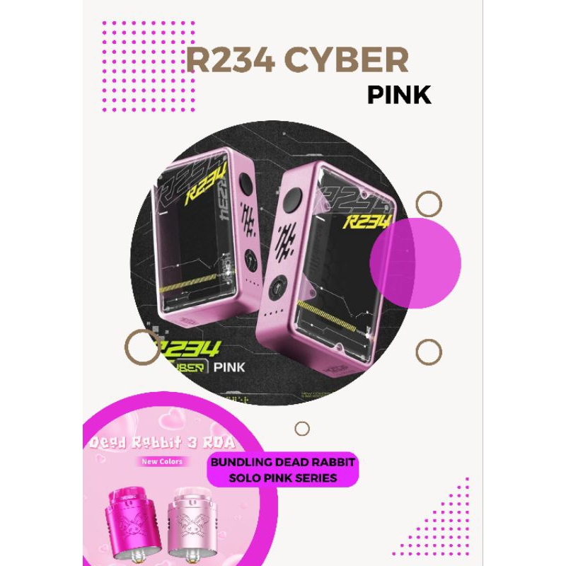 Jual MOD R234 Cyber Pink + DEAD RABBIT SOLO RDA PINK SERIES | Shopee ...