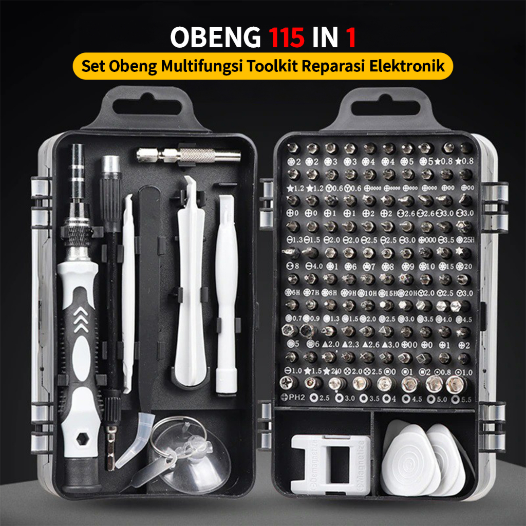 Jual Obeng Set 115 in 1 Obeng Set Multifungsi Alat Bongkar HP Reparasi ...