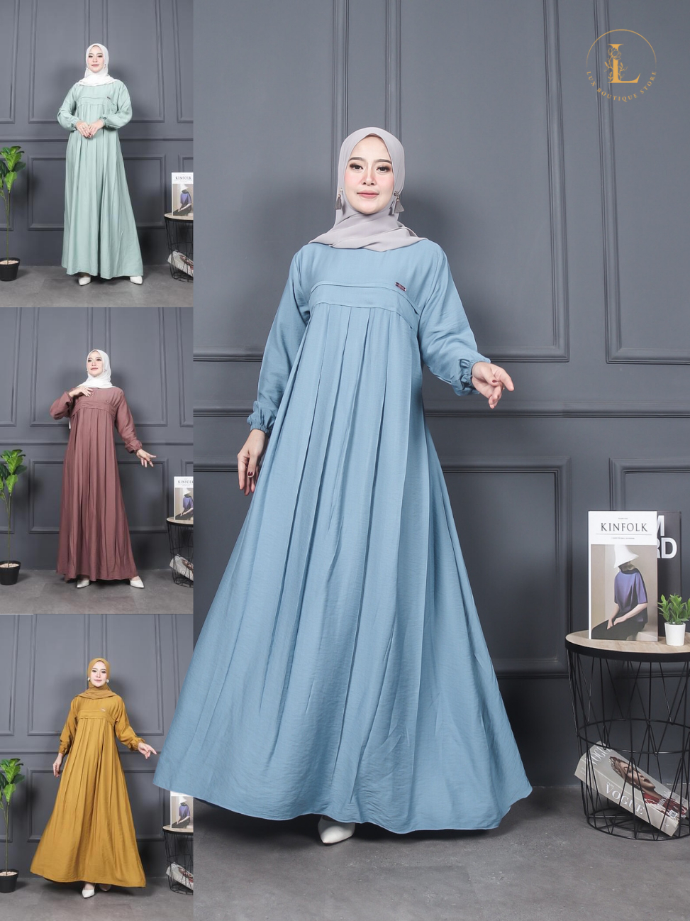 Jual Ammira Dress - Gamis muslim Wanita Polo Linen terbaru Simple ...
