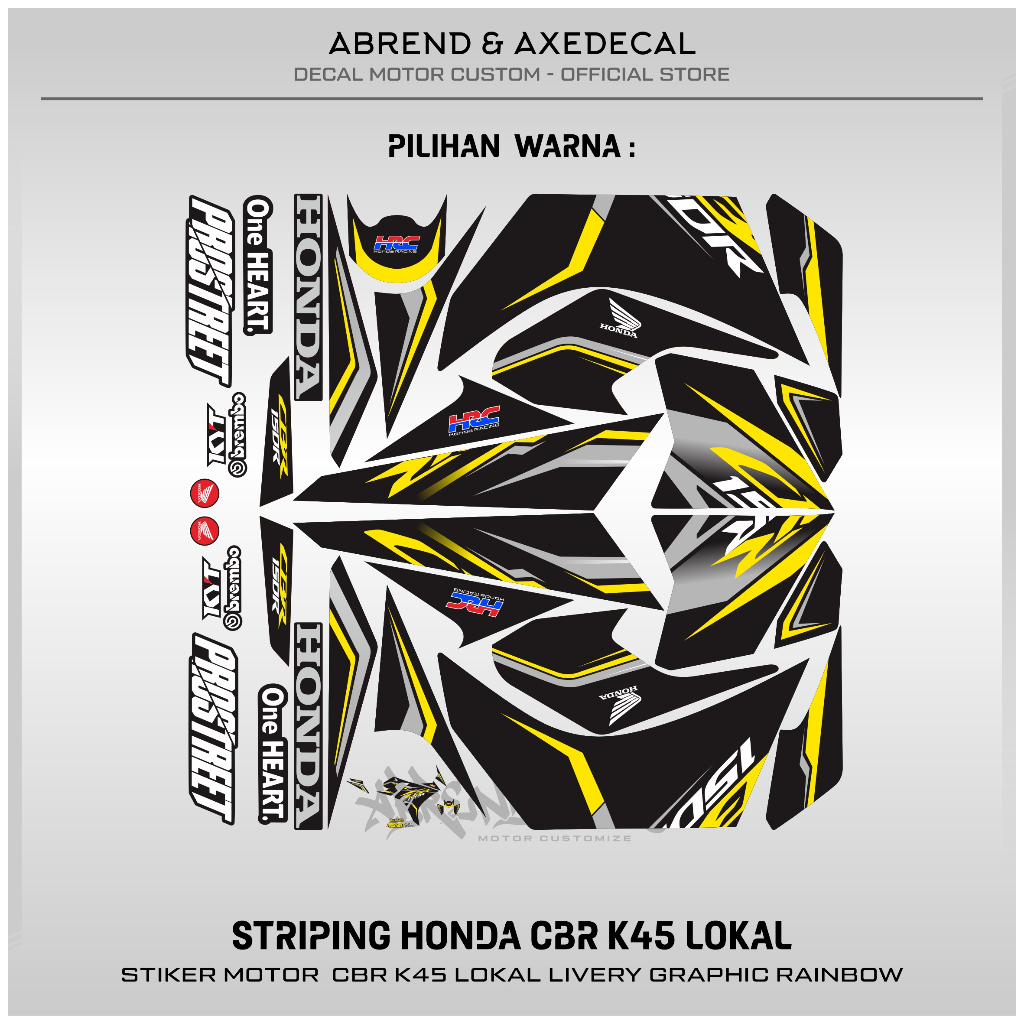 Jual Striping CBR k45 Lokal Rainbow Grafis Custom / Stiker Motor Honda ...
