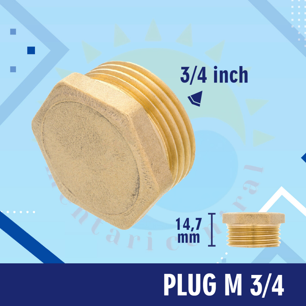Jual Plug Tutup Pipa Male Brass hex Kuningan 1' 1/2' 1/4' 1/8' 3/4' | Shopee Indonesia