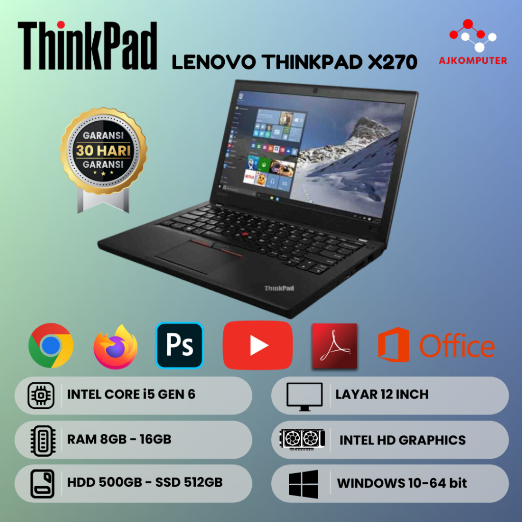 Jual LENOVO THINKPAD X270 INTEL CORE i5 / i7 SECOND ORIGINAL BERGARANSI | Shopee Indonesia