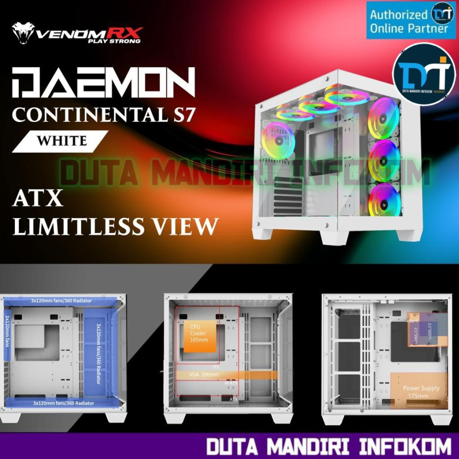 Jual VenomRX DAEMON CONTINENTAL S7 Tempered Glass Mid-Tower ATX Gaming ...