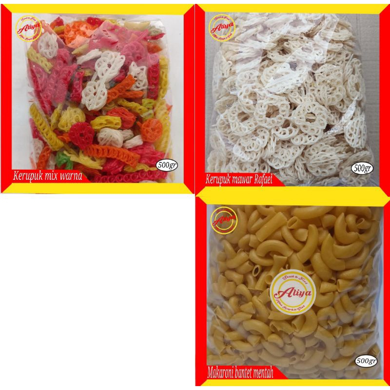Jual Makaroni PIPA BANTET MENTAH / KERUPUK WARNA MIX / KERUPUK MAWAR ...
