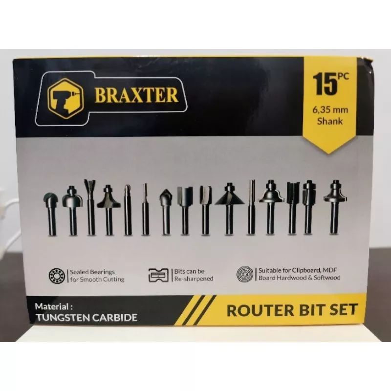 Jual Mata router trimmer set braxter tungsten 15pcs | Shopee Indonesia