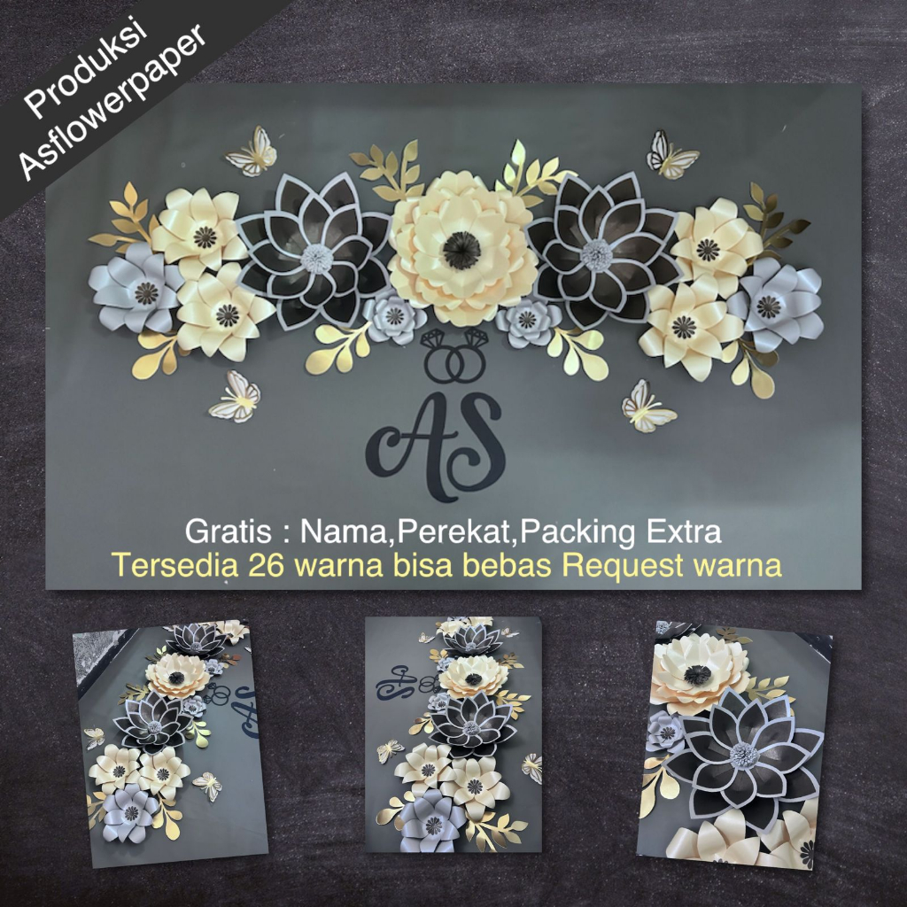 Jual Paper flower dekorasi Lamaran tunangan Engagement Khitbah ...