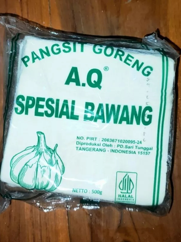 Jual Pangsit Goreng Spesial Bawang Merk A.Q berat 500gram | Shopee ...