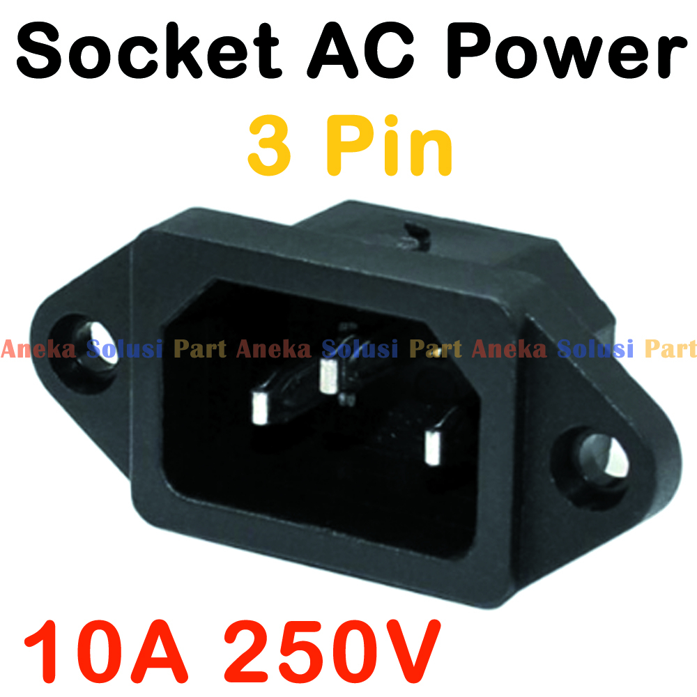 Jual Socket AC Power IN Outlet Inlet Soket Komputer PC Box 10A 250V ...