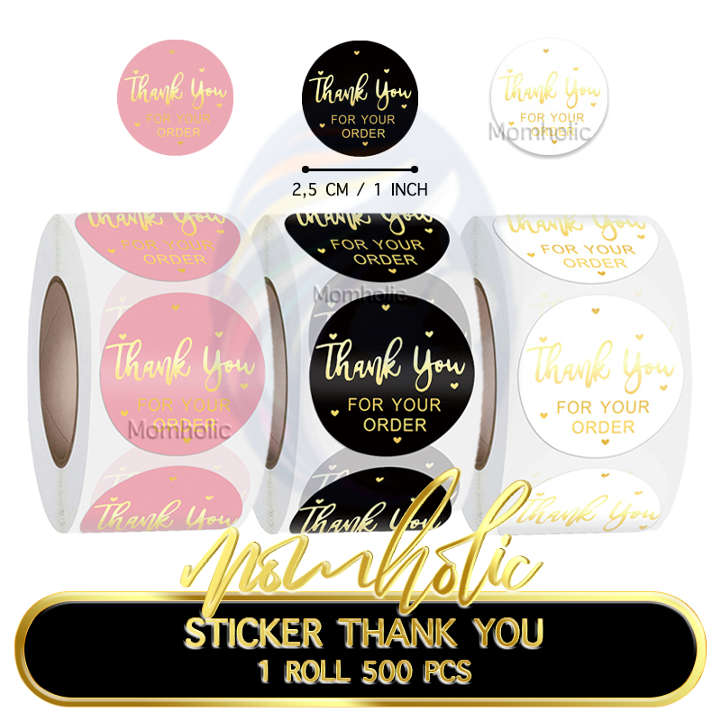 Jual STICKER Thank You For Your Order 500 Pcs Thank You 500 pcs Tinta ...
