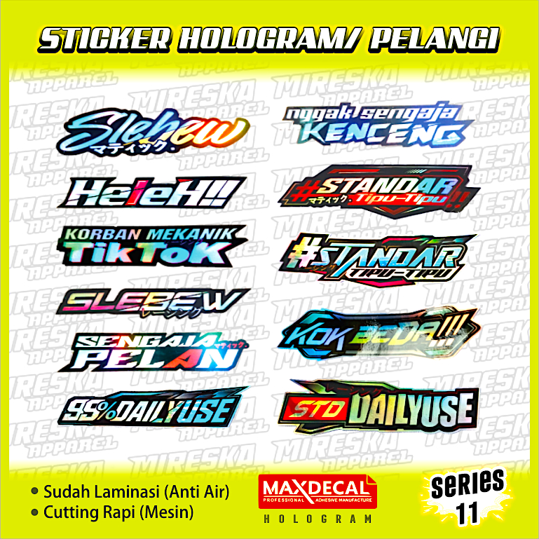 Jual Terbaru!! Stiker Viral Hologram Terlaris Racing Series 11 ...