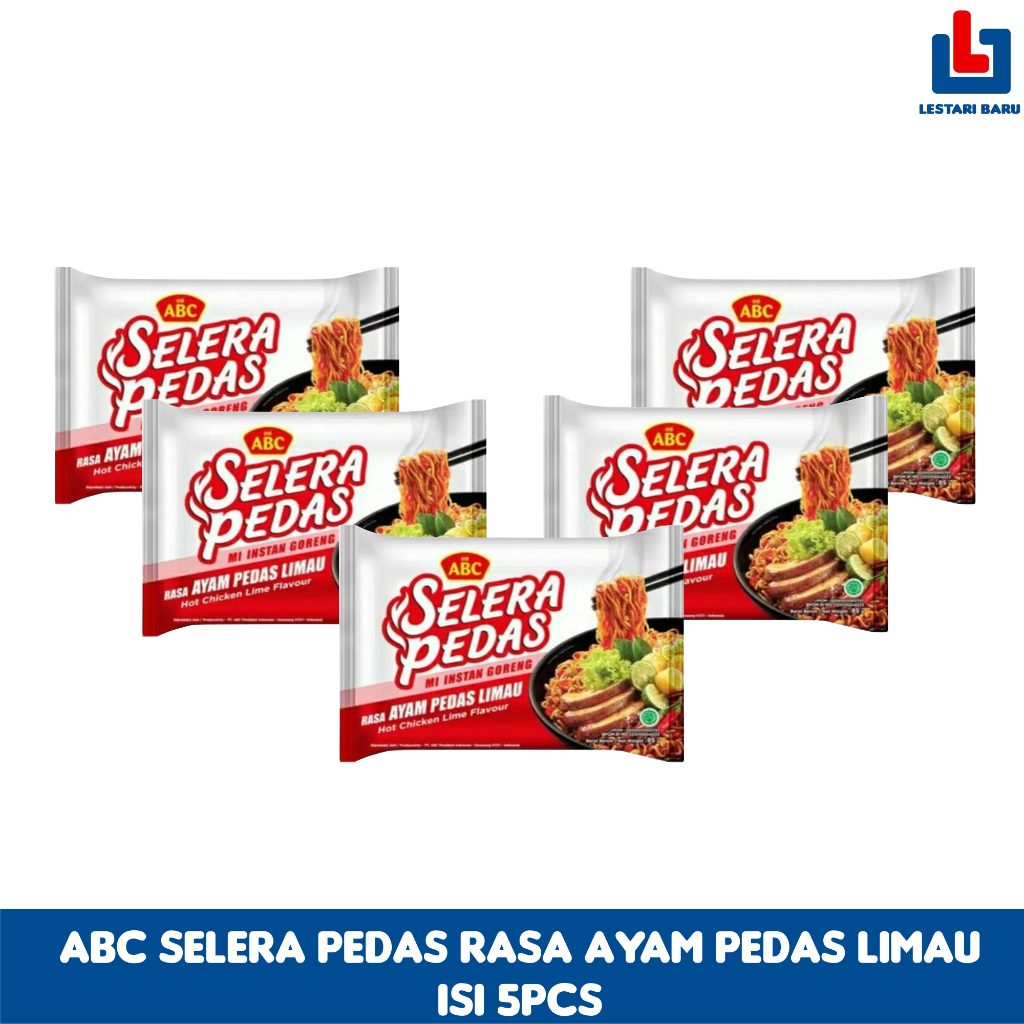 Jual ABC Selera Pedas Rasa Ayam Pedas Limau Mie Goreng Isi 5pcs ...