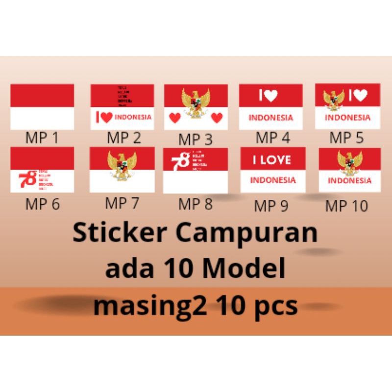 Jual Sticker Bendera Merah putih-isi 100 pcs-sticker tempel di pipi ...