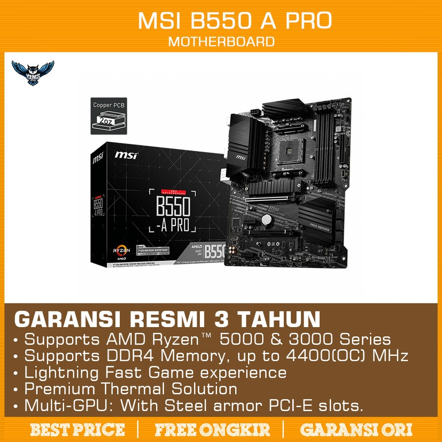 Jual MSI B550 A PRO | Motherboard AMD B550 Ryzen AM4 ATX | Shopee Indonesia
