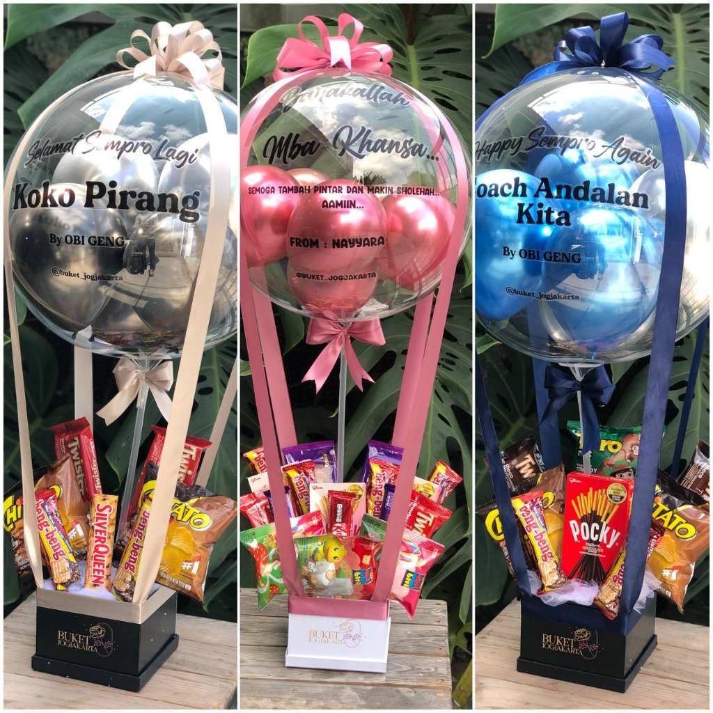 Jual Buket Balon Snack / BOUQUET SNACK kado wisuda ulang tahun Warna ...