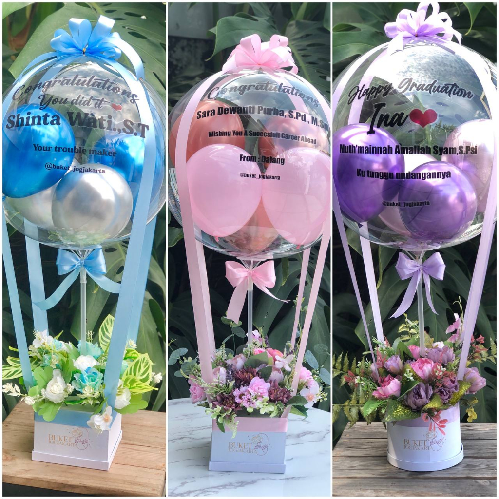 Jual BUKET BALON BUNGA / Bouquet balon wisuda / Ulang tahun 1 HARI JADI ...