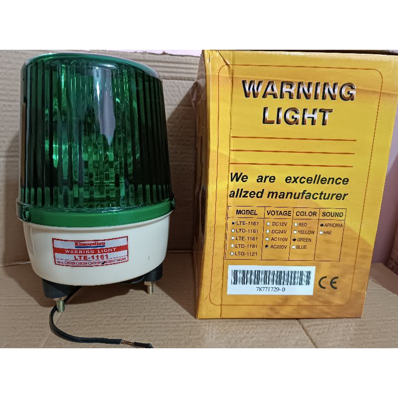 Jual Lampu warning light rotary 6 inch hijau AC 220V | Shopee Indonesia