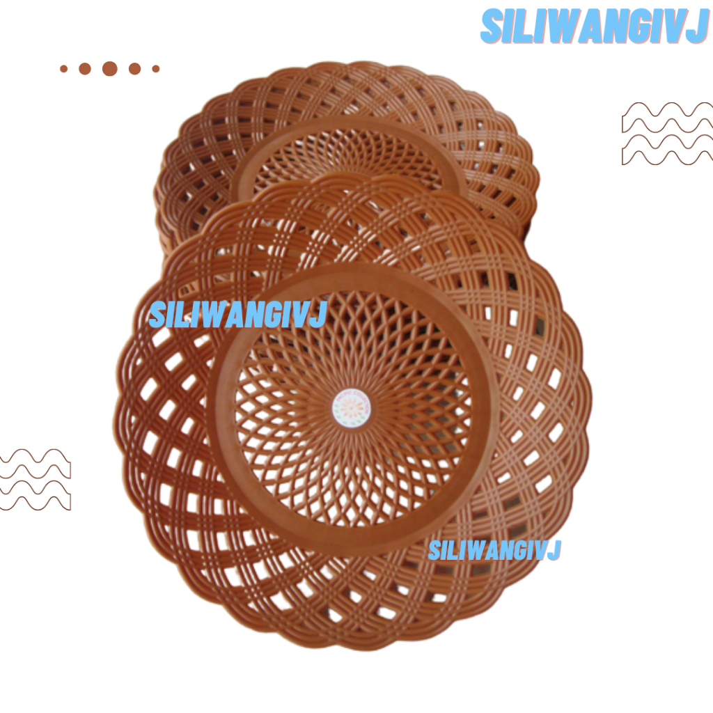 Jual Piring Rotan Plastik / Piring Rotan Lidi Anyaman Isi 12pcs ...