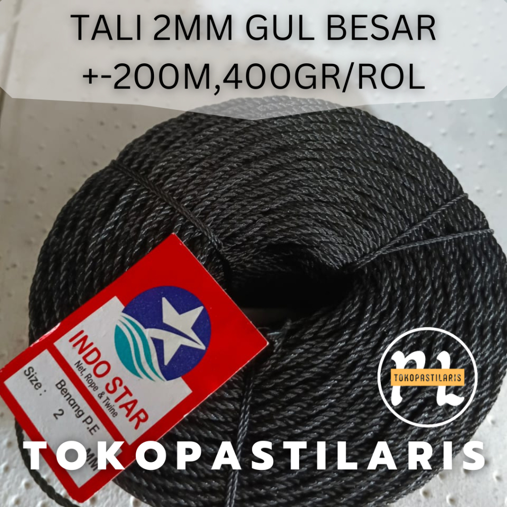 Jual Tali Tambang Kecil 2mm / Tambang PE 2 mm +/- 200 METER MURAH 2x ...