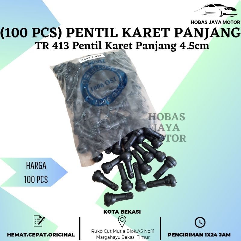 Jual Pentil Karet Tubeless TR 413 (100 Pcs) Tubles Karet Panjang TR413 | Shopee Indonesia