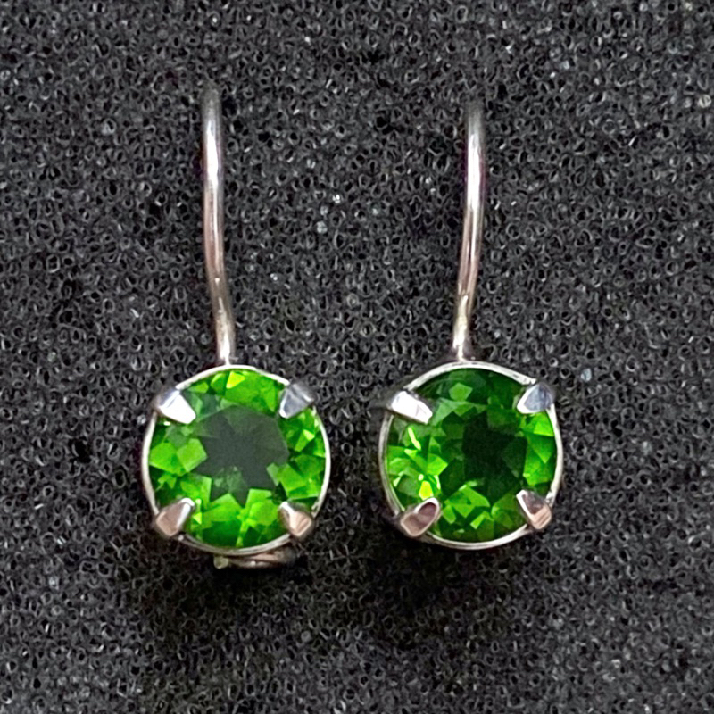 Jual Anting Perak Gantung Round Peridot Hooked Earrings (925 Silver ...